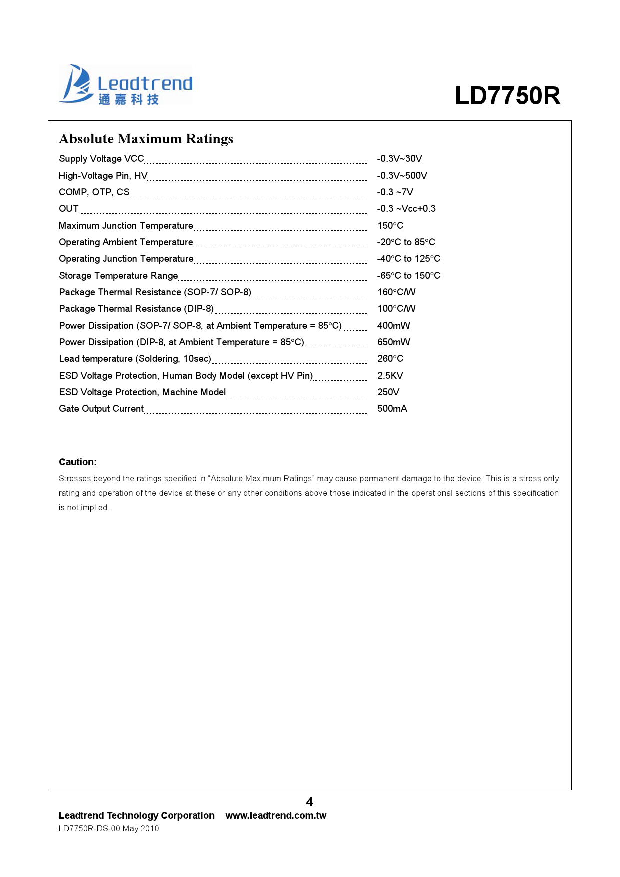 LD7750RGR_（Leadtrend(通嘉科技)）LD7750RGR中文资料_价格_PDF手册-立创电子商城