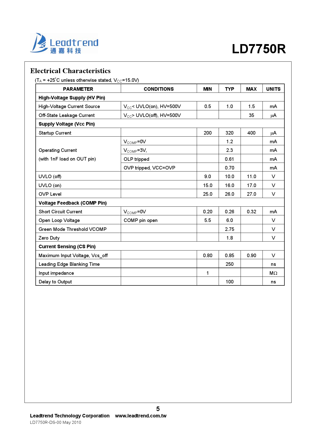 LD7750RGR_（Leadtrend(通嘉科技)）LD7750RGR中文资料_价格_PDF手册-立创电子商城