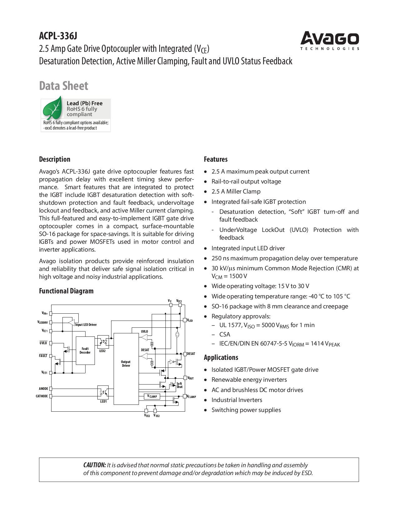 ACPL-336J-500E_（AVAGO(安华高)）ACPL-336J-500E中文资料_价格_PDF手册-立创电子商城
