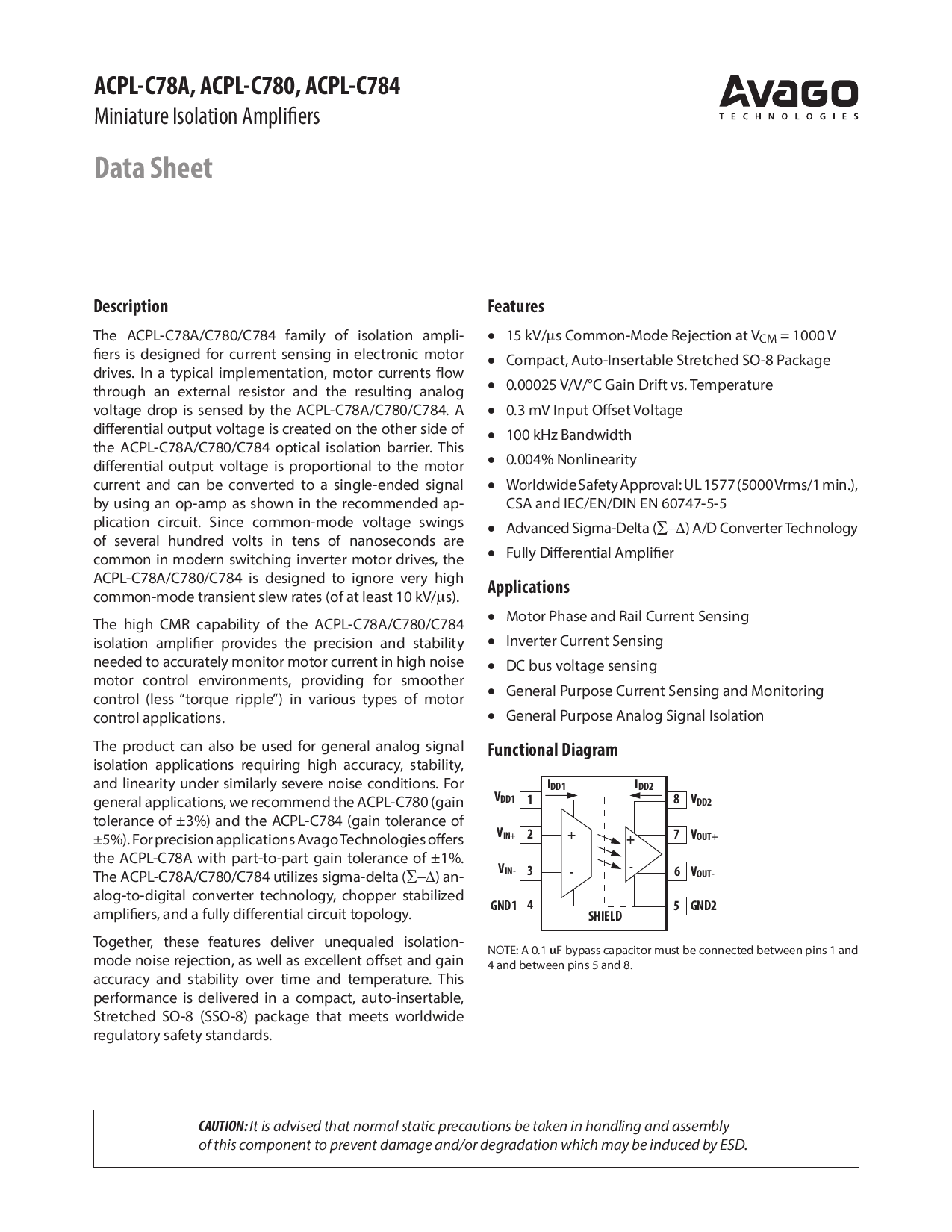 ACPL-C784-500E_（AVAGO(安华高)）ACPL-C784-500E中文资料_价格_PDF手册-立创电子商城