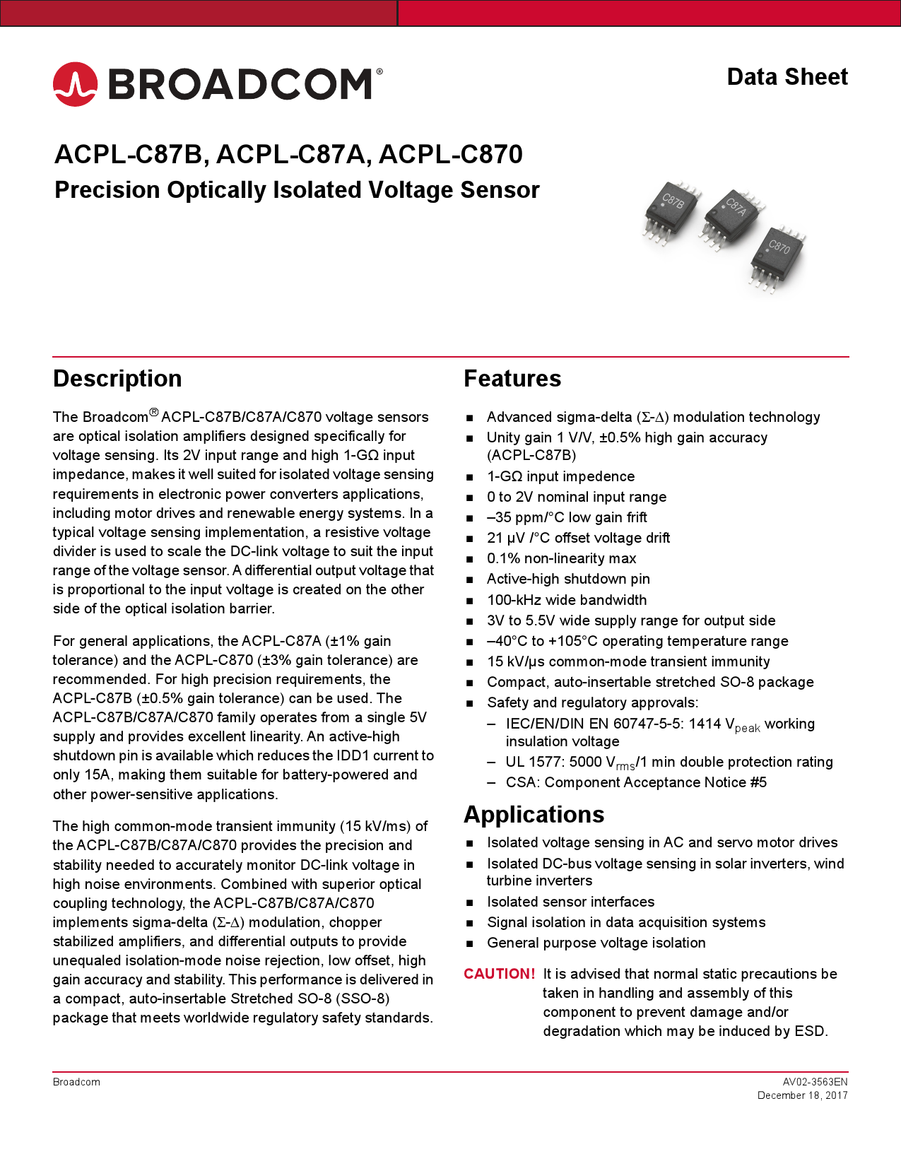 ACPL-C87B-500E_（AVAGO(安华高)）ACPL-C87B-500E中文资料_价格_PDF手册-立创电子商城