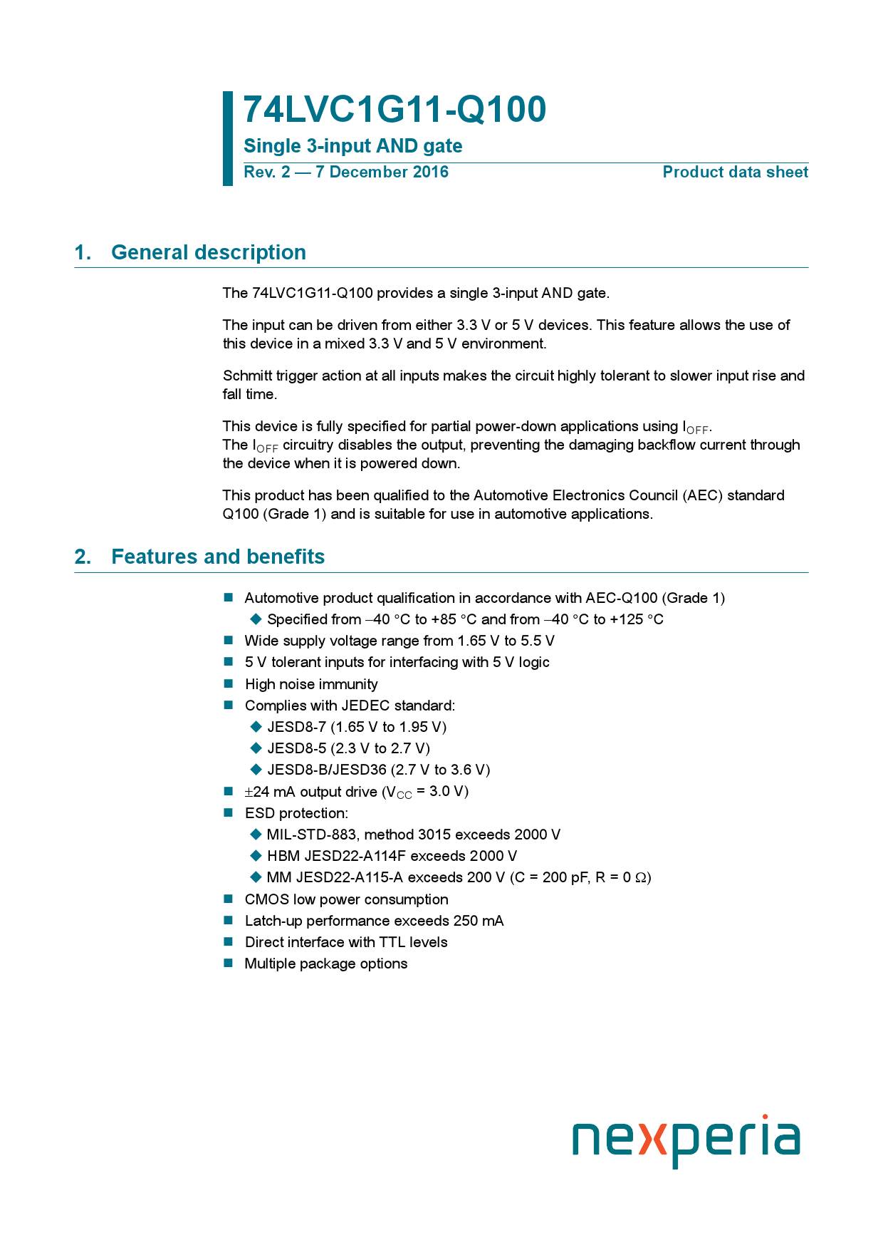74LVC1G11GW-Q100H_（Nexperia(安世)）74LVC1G11GW-Q100H中文资料_价格_PDF手册-立创电子商城
