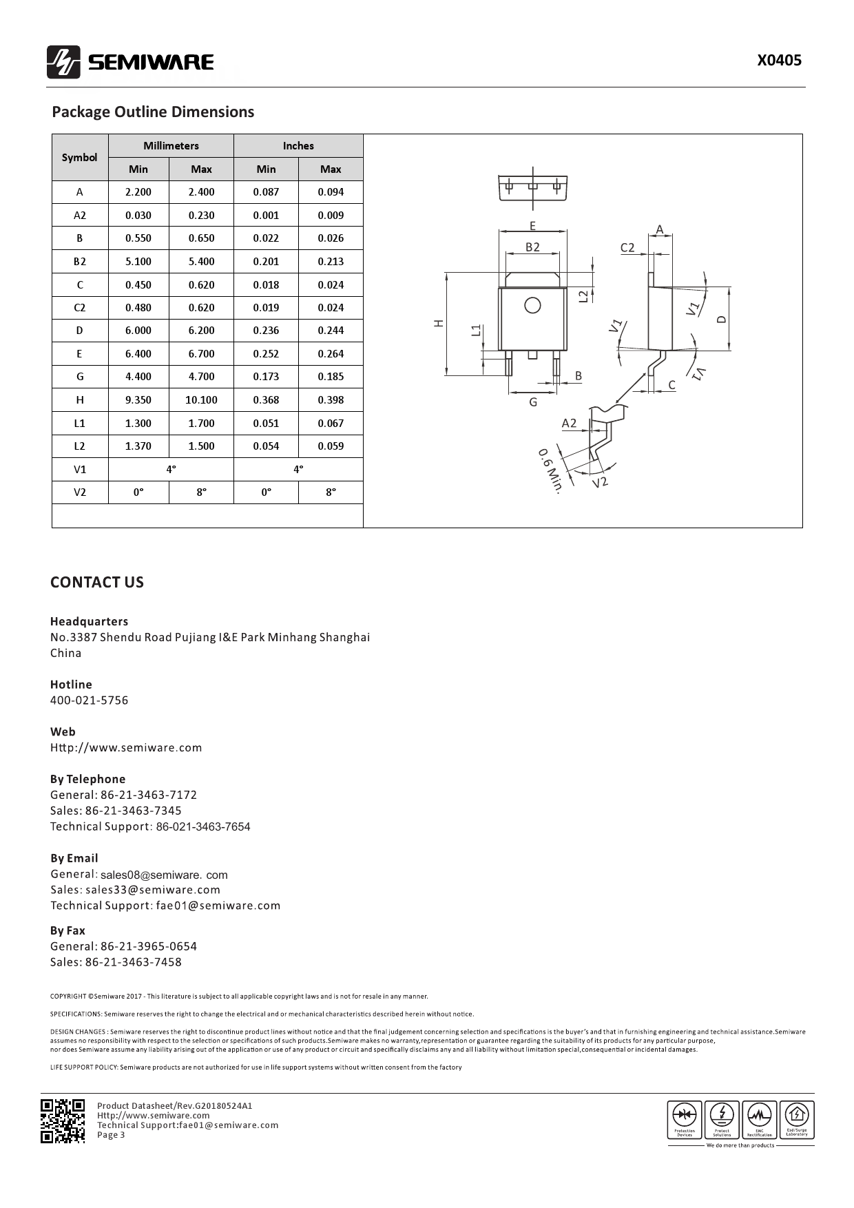 X0405_（SEMIWARE(赛米微尔)）X0405中文资料_价格_PDF手册-立创电子商城