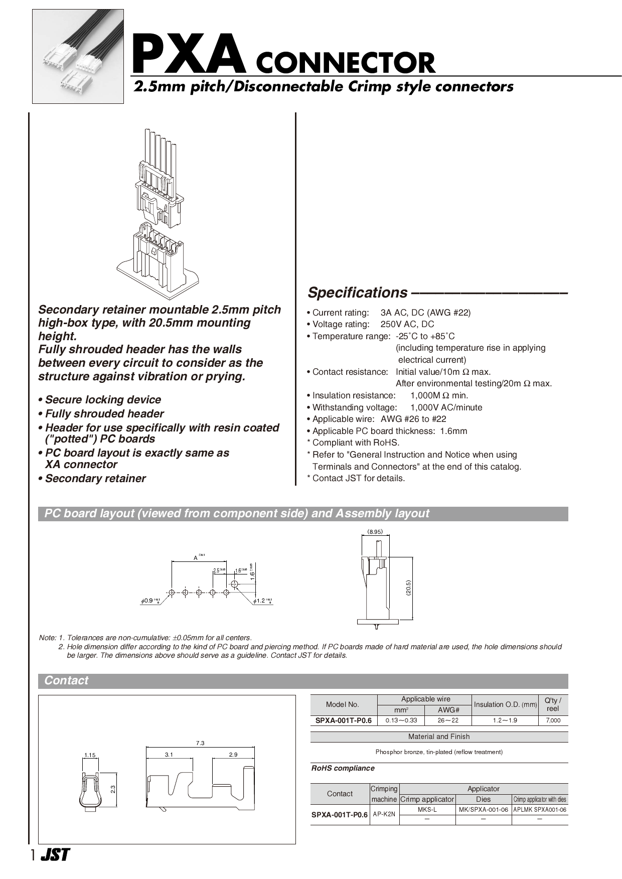 XMS-03V_（JST）XMS-03V中文资料_价格_PDF手册-立创电子商城