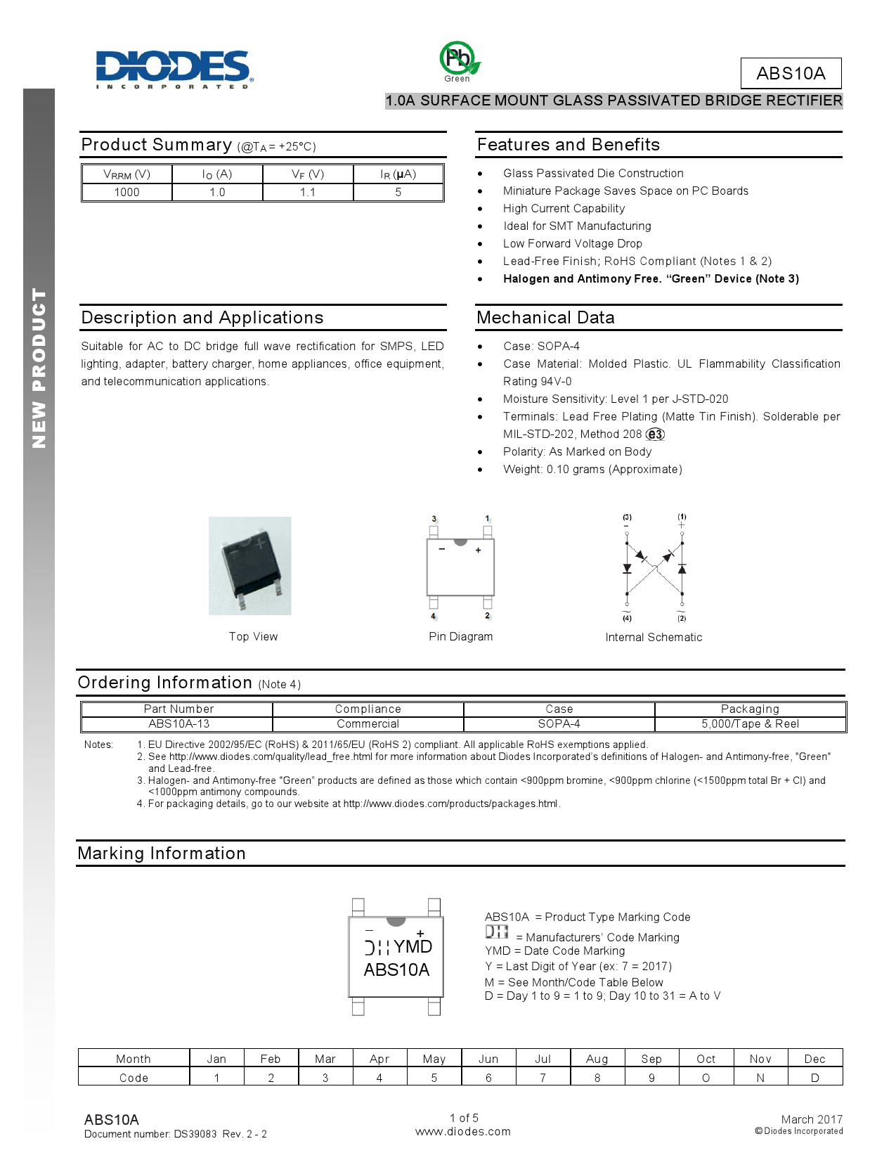 ABS10A-13_（DIODES(美台)）ABS10A-13中文资料_价格_PDF手册-立创电子商城