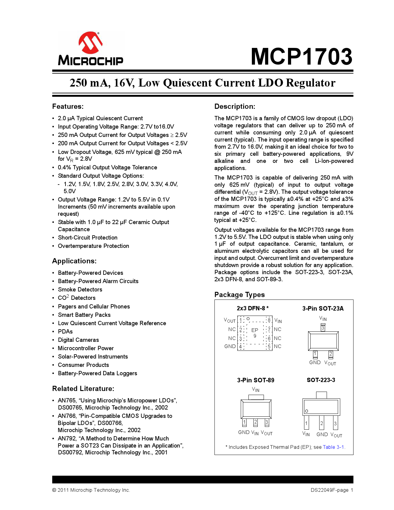 MCP1703T-5002E/MC_（MICROCHIP(美国微芯)）MCP1703T-5002E/MC中文资料_价格_PDF手册-立创电子商城