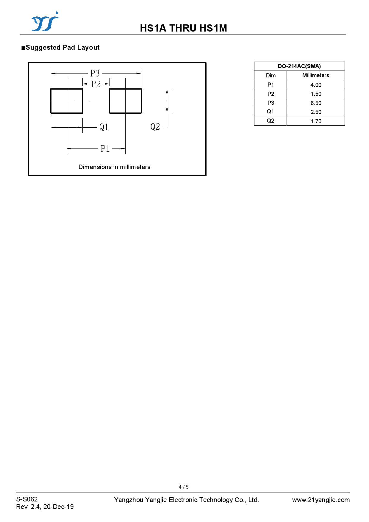 HS1D_（YANGJIE(扬杰)）HS1D中文资料_价格_PDF手册-立创电子商城