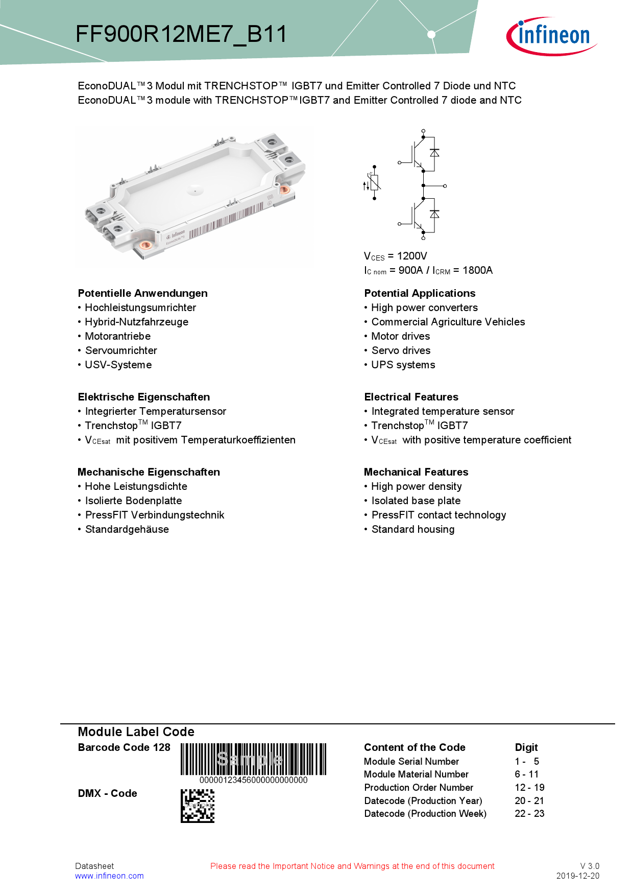 FF900R12ME7_B11_（Infineon(英飞凌)）FF900R12ME7_B11中文资料_价格_PDF手册-立创电子商城
