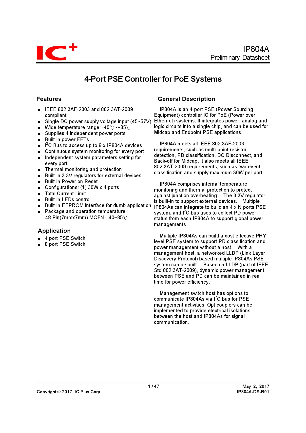 IP804A_（IC+(九阳电子)）IP804A中文资料_价格_PDF手册-立创电子商城