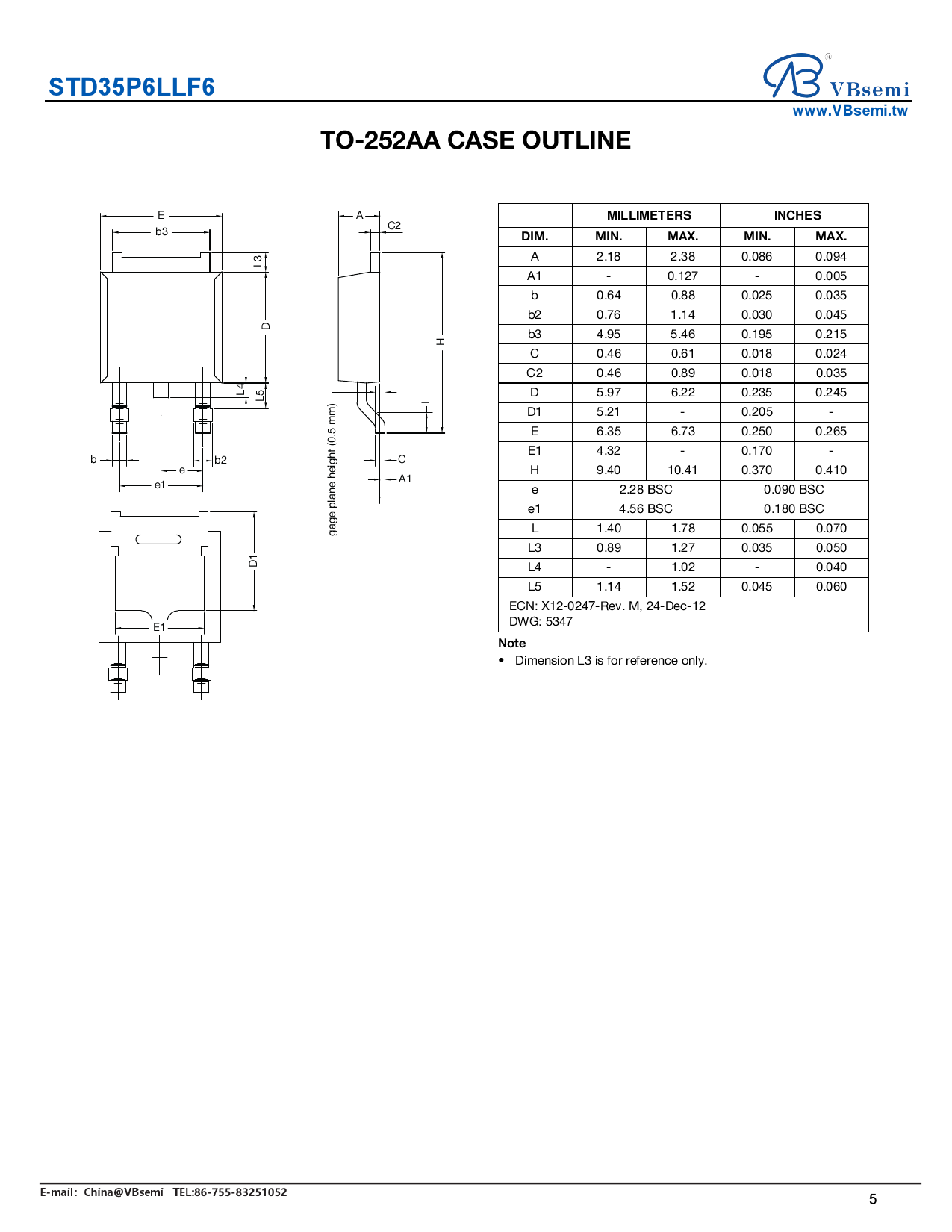 STD35P6LLF6_（VBsemi(微碧)）STD35P6LLF6中文资料_价格_PDF手册-立创电子商城