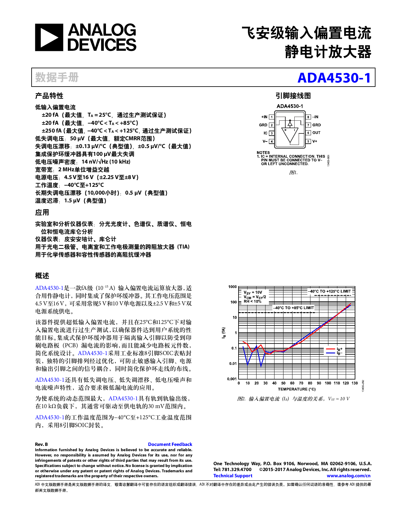 ADA4530-1ARZ_（ADI(亚德诺)/LINEAR(凌特)）ADA4530-1ARZ中文资料_价格_PDF手册-立创电子商城