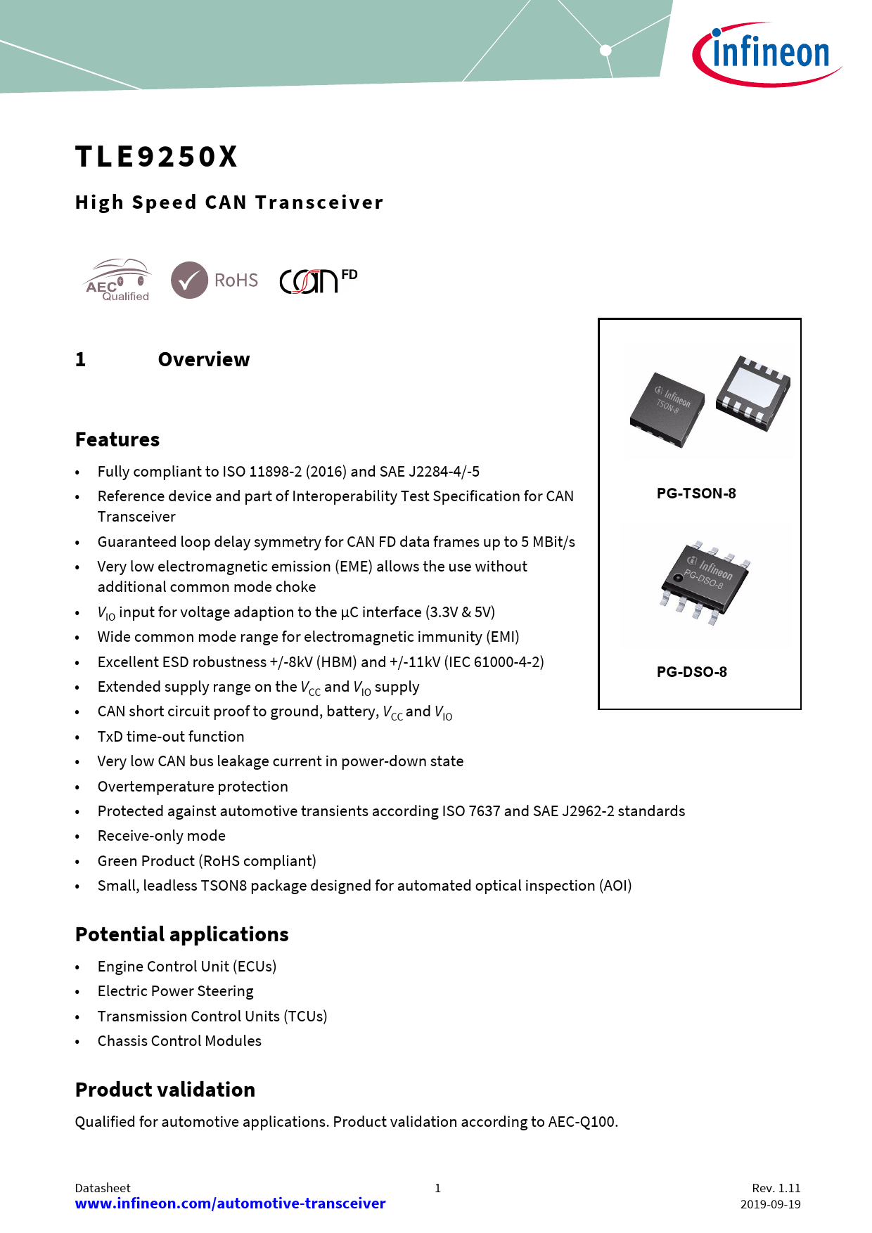TLE9250XSJ_（Infineon(英飞凌)）TLE9250XSJ中文资料_价格_PDF手册-立创电子商城