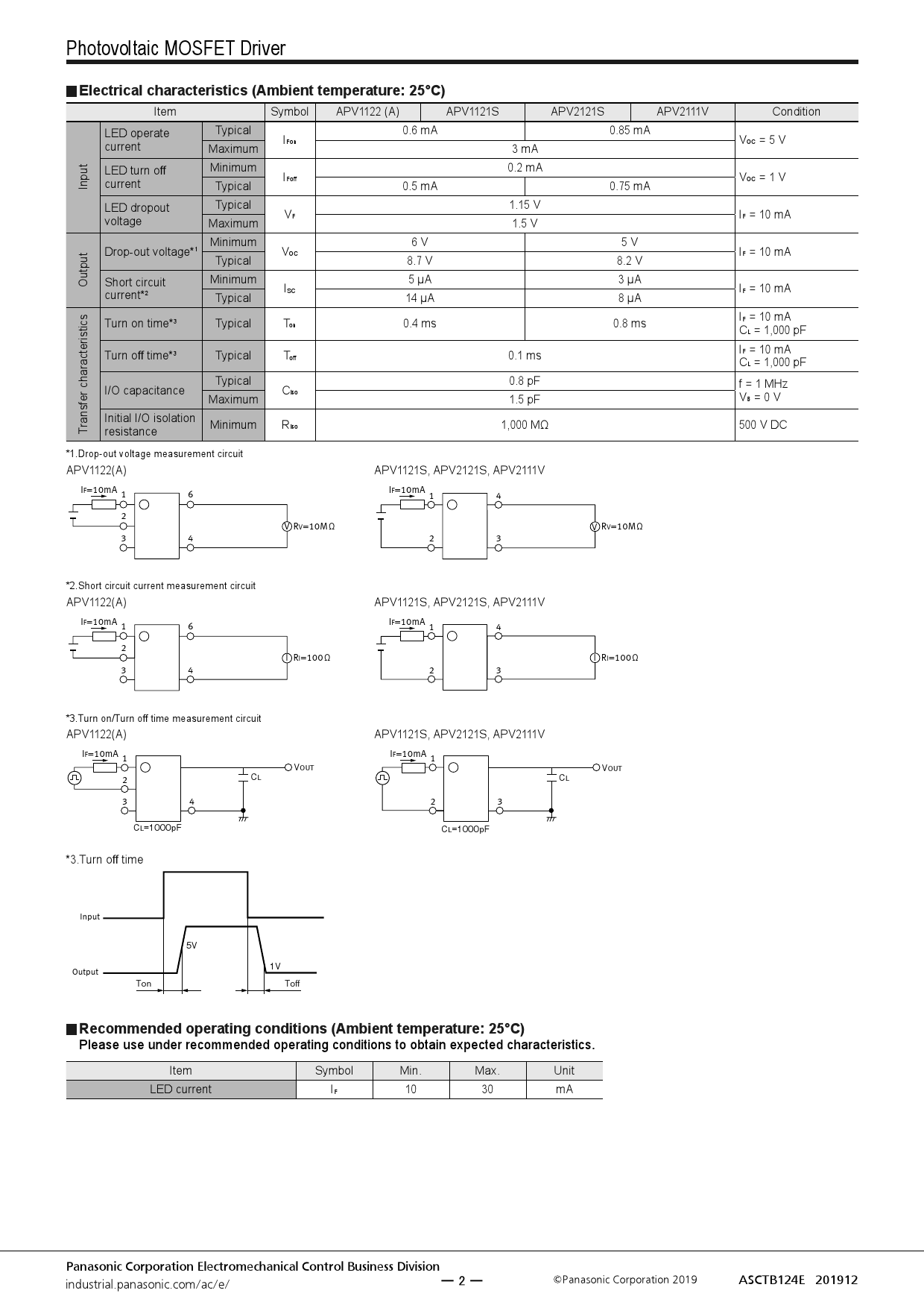 APV2121S_（PANASONIC(松下)）APV2121S中文资料_价格_PDF手册-立创电子商城