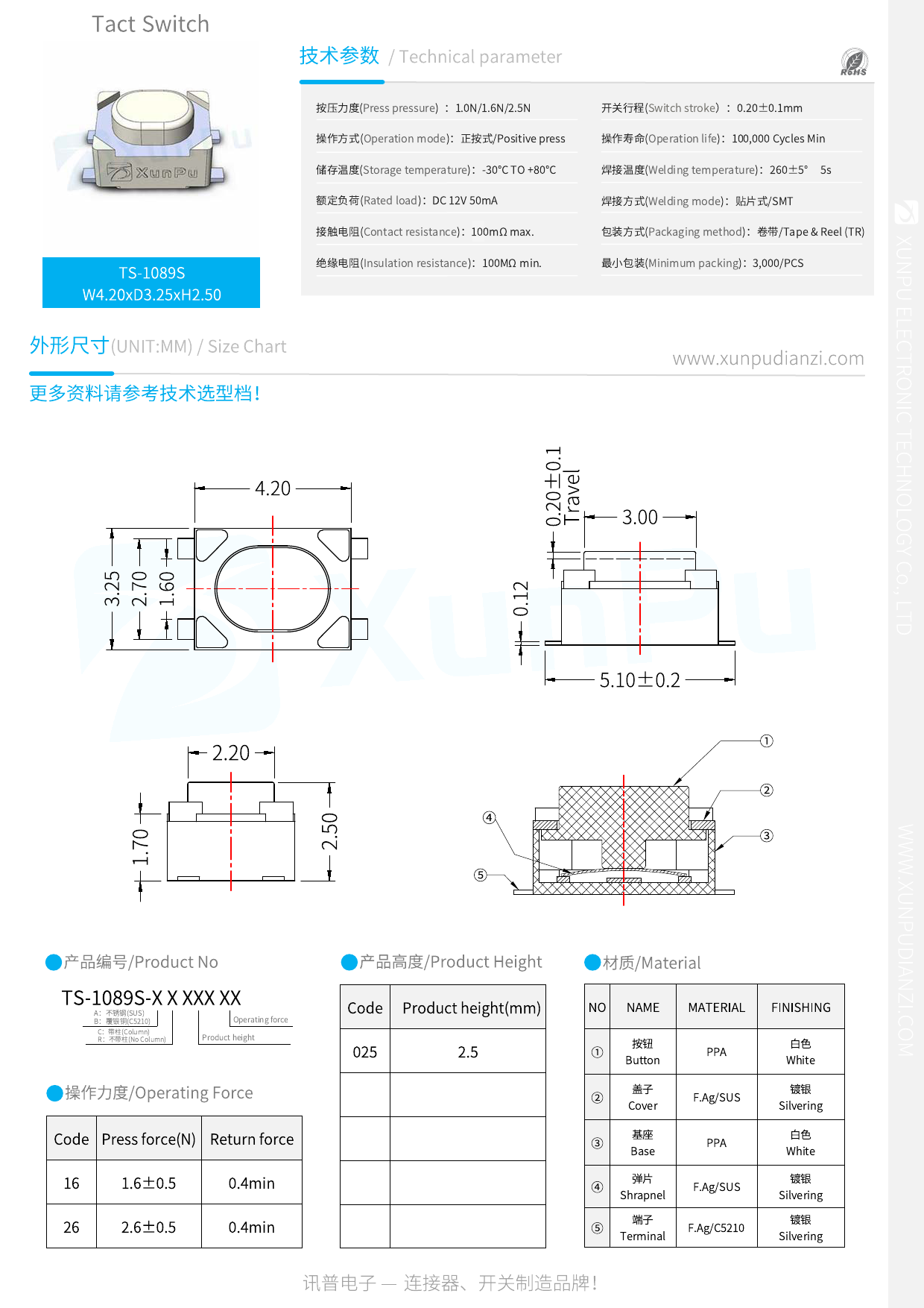 TS-1089S-AR02516_（XUNPU(讯普)）TS-1089S-AR02516中文资料_价格_PDF手册-立创电子商城