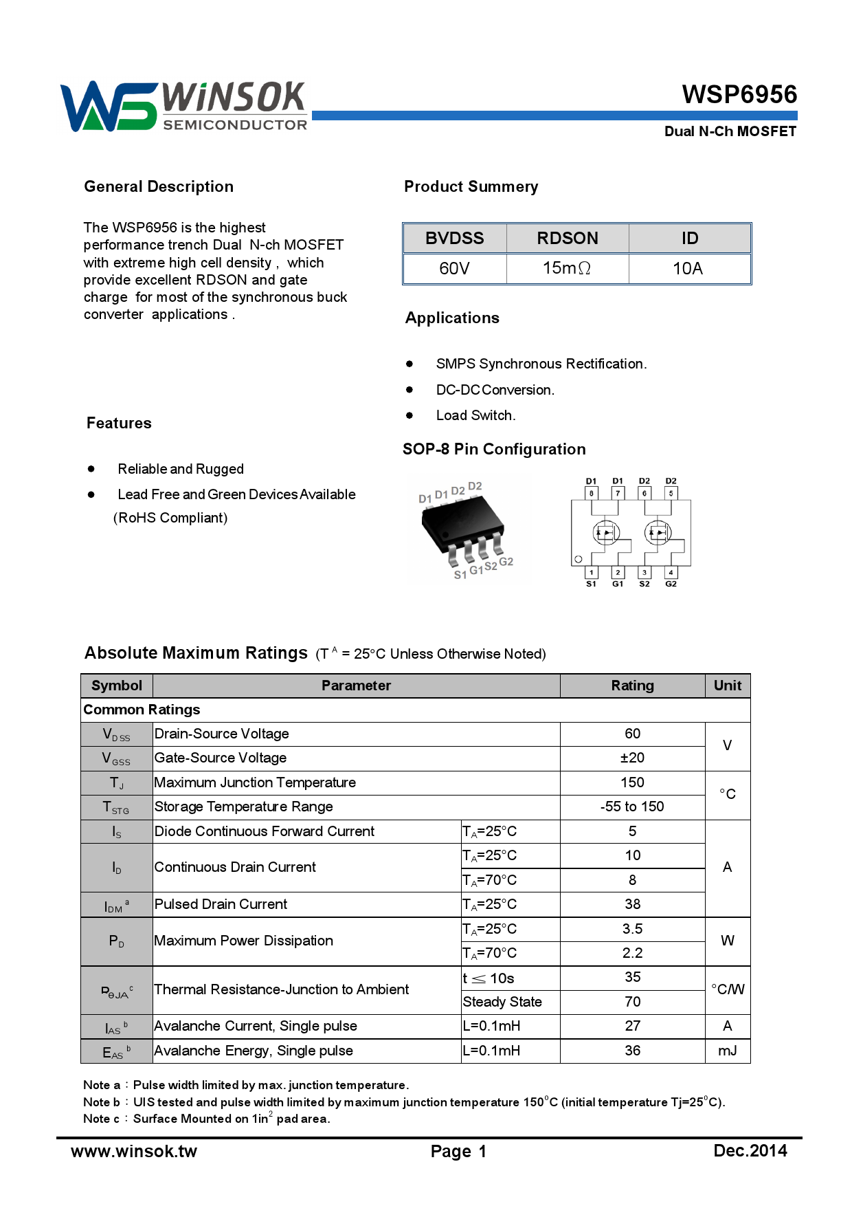 WSP6956_（WINSOK(微硕)）WSP6956中文资料_价格_PDF手册-立创电子商城