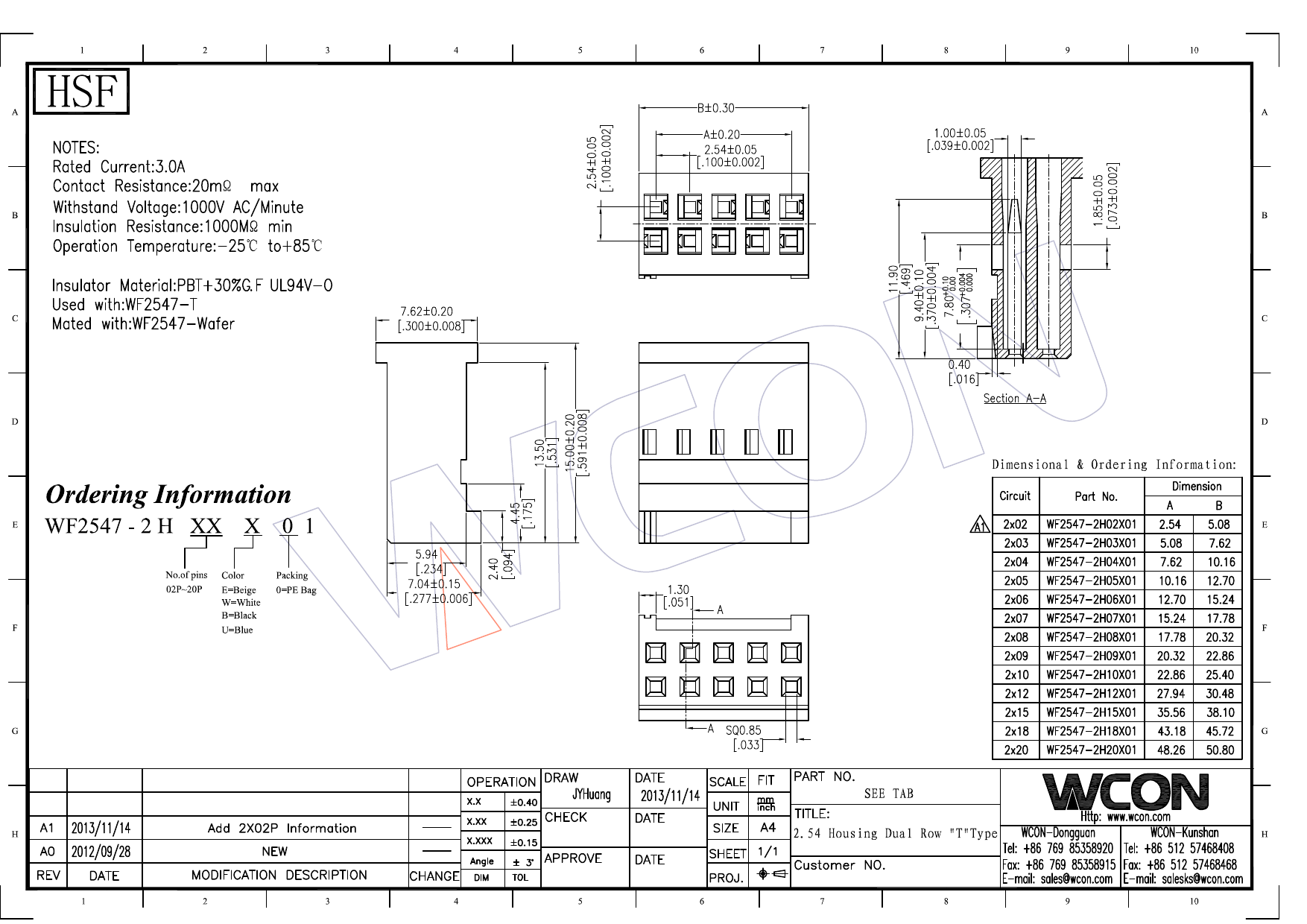 WF2547-2H17B01_（Wcon(维峰电子)）WF2547-2H17B01中文资料_价格_PDF手册-立创电子商城