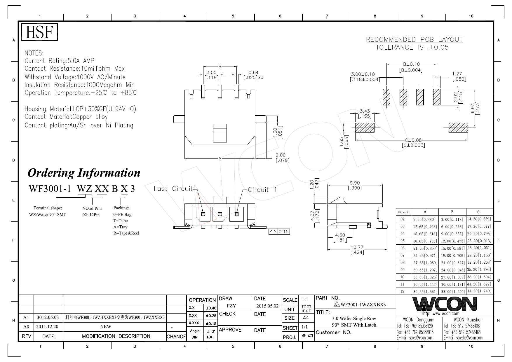 WF3001-1WZ02BR3_（Wcon(维峰电子)）WF3001-1WZ02BR3中文资料_价格_PDF手册-立创电子商城