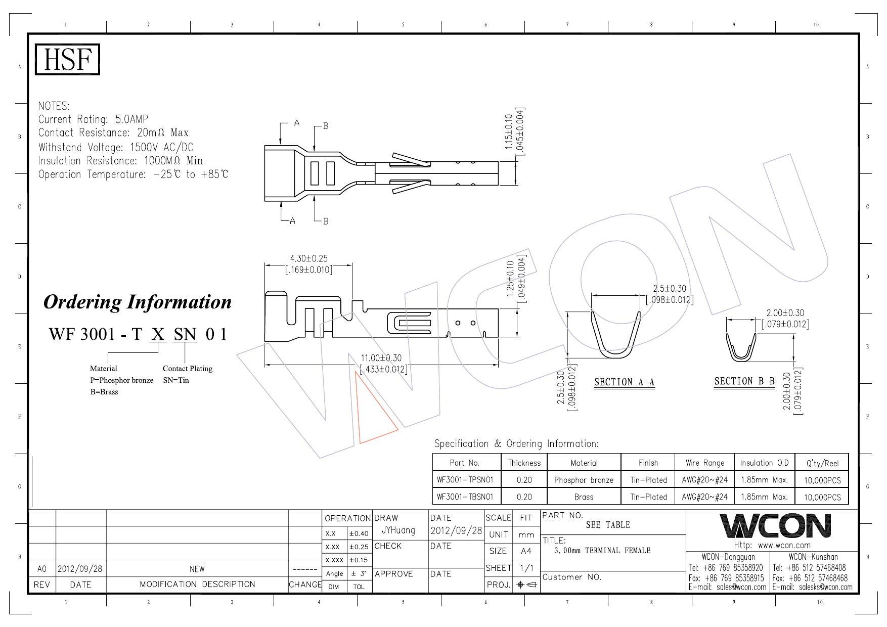 WF3001-TPSN01_（Wcon(维峰电子)）WF3001-TPSN01中文资料_价格_PDF手册-立创电子商城