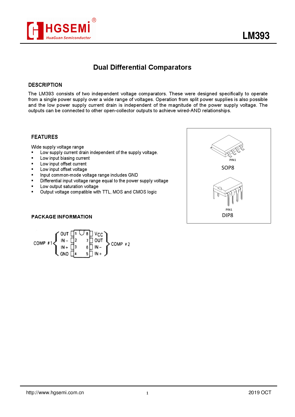LM393N_（HGSEMI(华冠)）LM393N中文资料_价格_PDF手册-立创电子商城