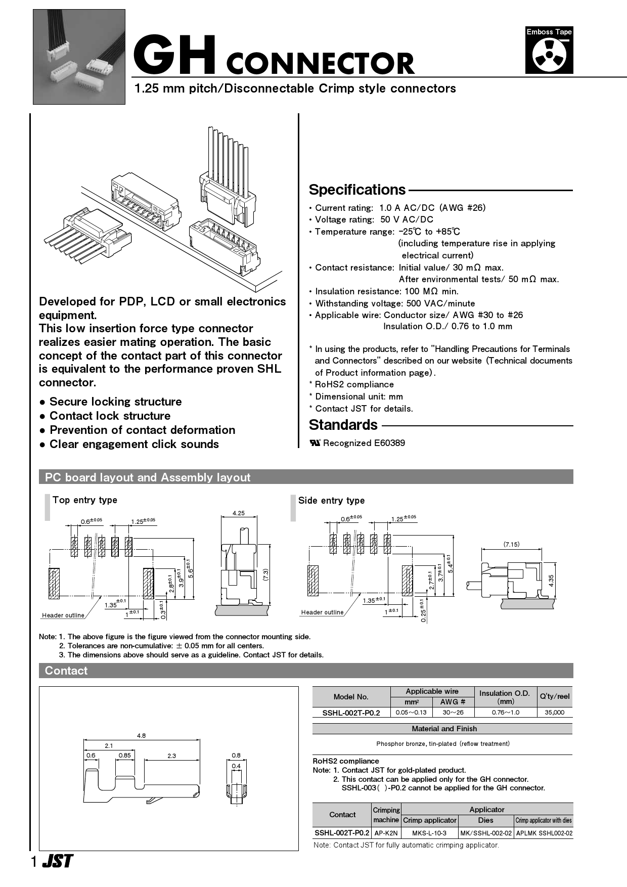 GHR-05V-TR_（JST）GHR-05V-TR中文资料_价格_PDF手册-立创电子商城