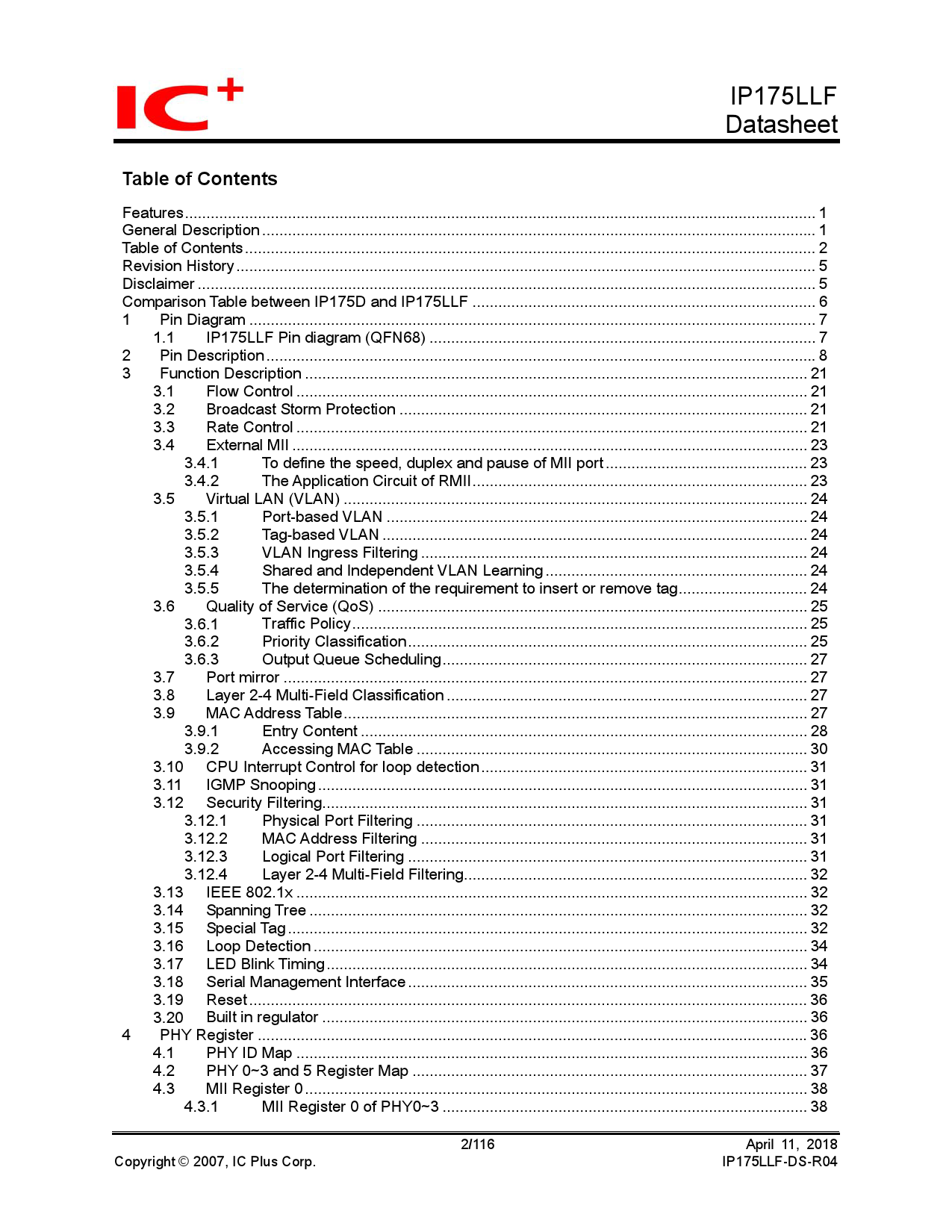 IP175LLF_（IC+(九阳电子)）IP175LLF中文资料_价格_PDF手册-立创电子商城