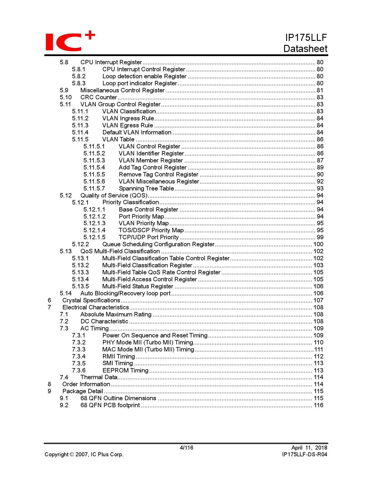IP175LLF_（IC+(九阳电子)）IP175LLF中文资料_价格_PDF手册-立创电子商城