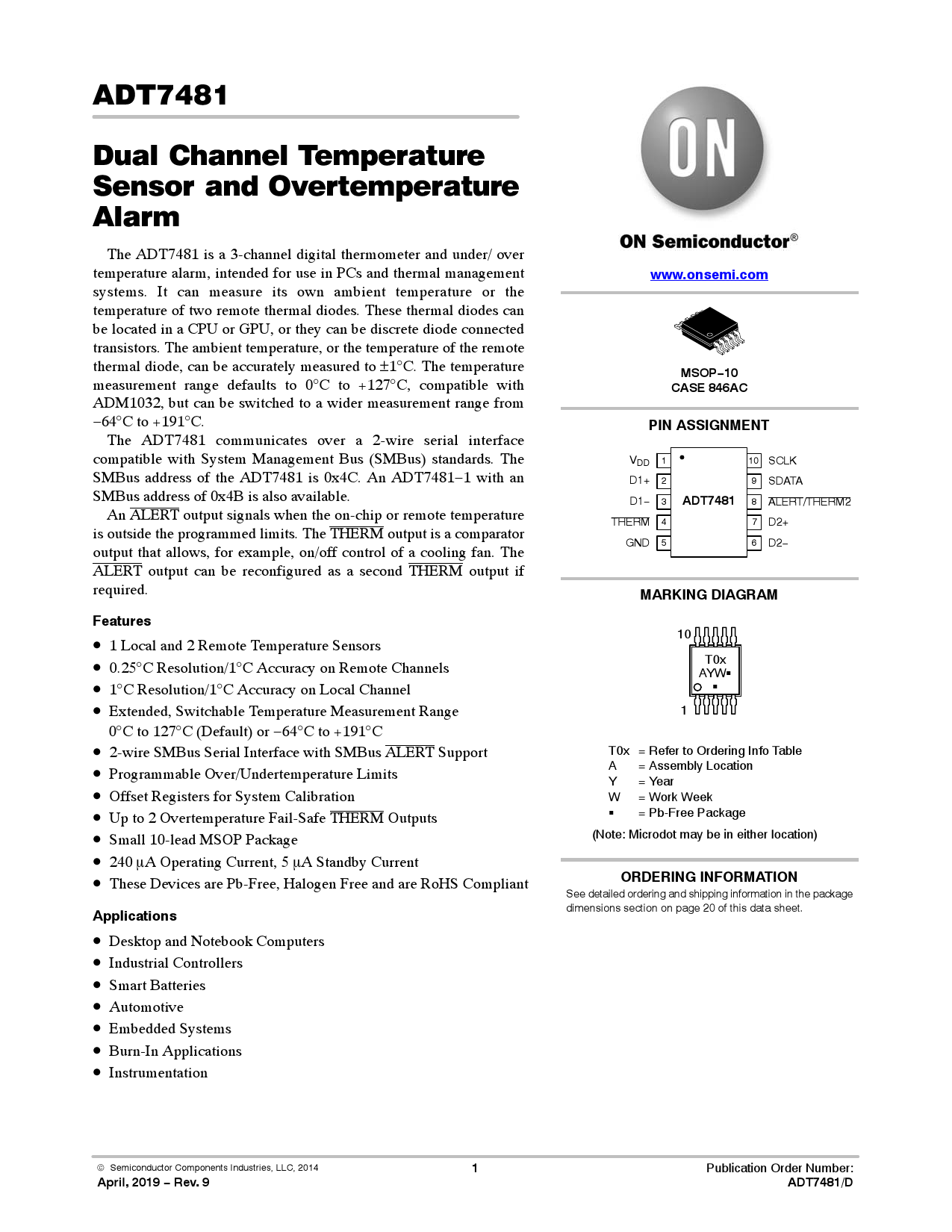 ADT7481ARMZ-REEL_（onsemi(安森美)）ADT7481ARMZ-REEL中文资料_价格_PDF手册-立创电子商城