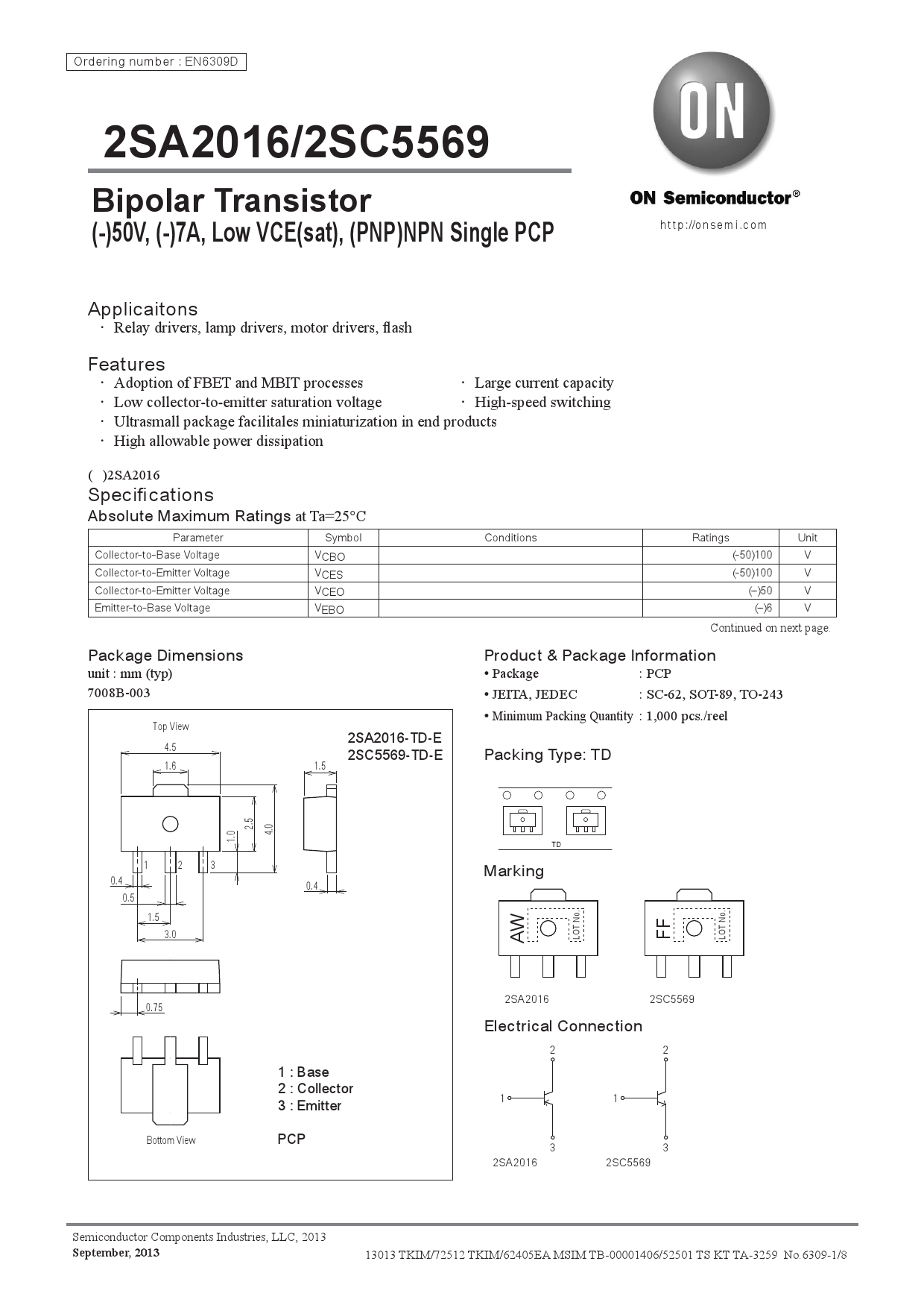 2SC5569-TD-E_（onsemi(安森美)）2SC5569-TD-E中文资料_价格_PDF手册-立创电子商城