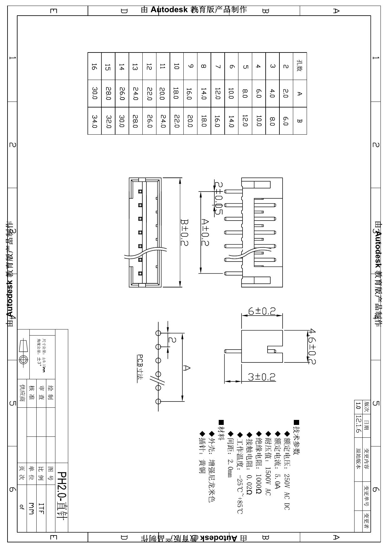 PH2.0-4P_（CAX(创都)）PH2.0-4P中文资料_价格_PDF手册-立创电子商城