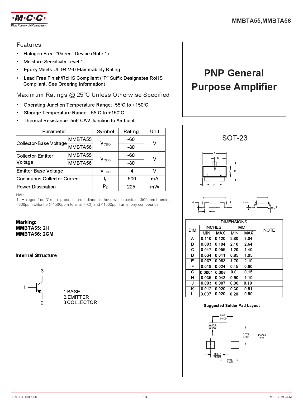MMBTA56-TP_（MCC(美微科)）MMBTA56-TP中文资料_价格_PDF手册-立创电子商城