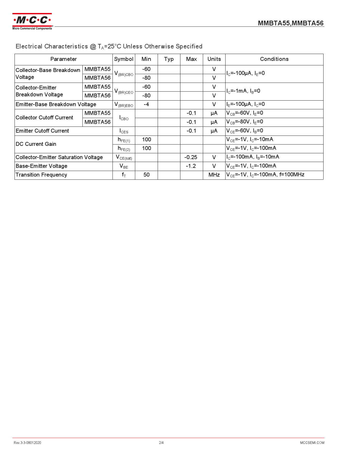 MMBTA56-TP_（MCC(美微科)）MMBTA56-TP中文资料_价格_PDF手册-立创电子商城