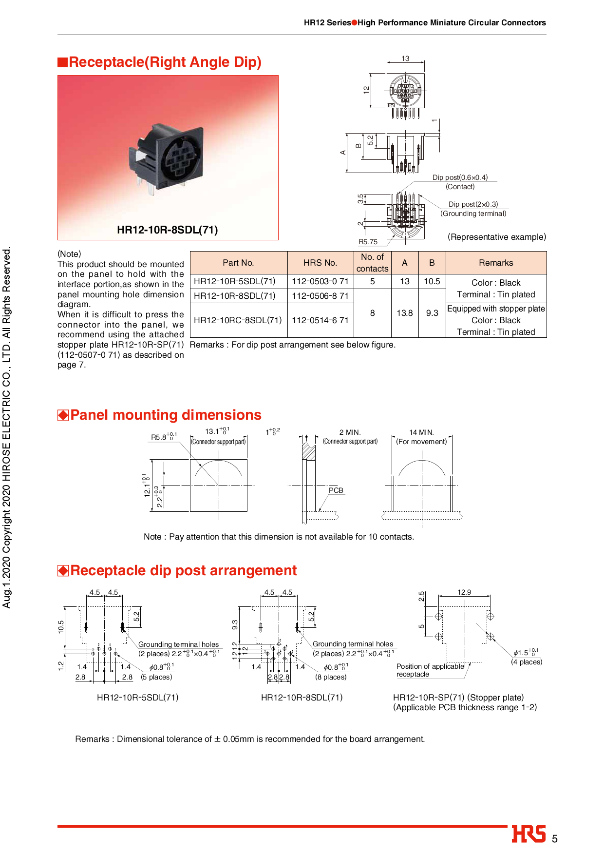 HR212-10P-8P(71)_（HRS(广濑)）HR212-10P-8P(71)中文资料_价格_PDF手册-立创电子商城