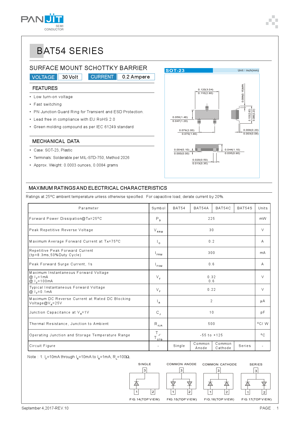 BAT54S-AU_R1_000A1_（PANJIT(强茂)）BAT54S-AU_R1_000A1中文资料_价格_PDF手册-立创电子商城