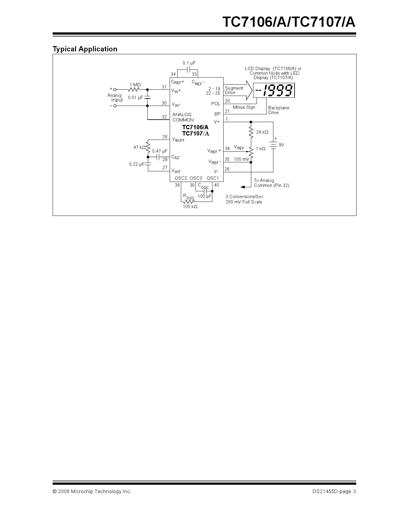 TC7107CPL_（MICROCHIP(美国微芯)）TC7107CPL中文资料_价格_PDF手册-立创电子商城