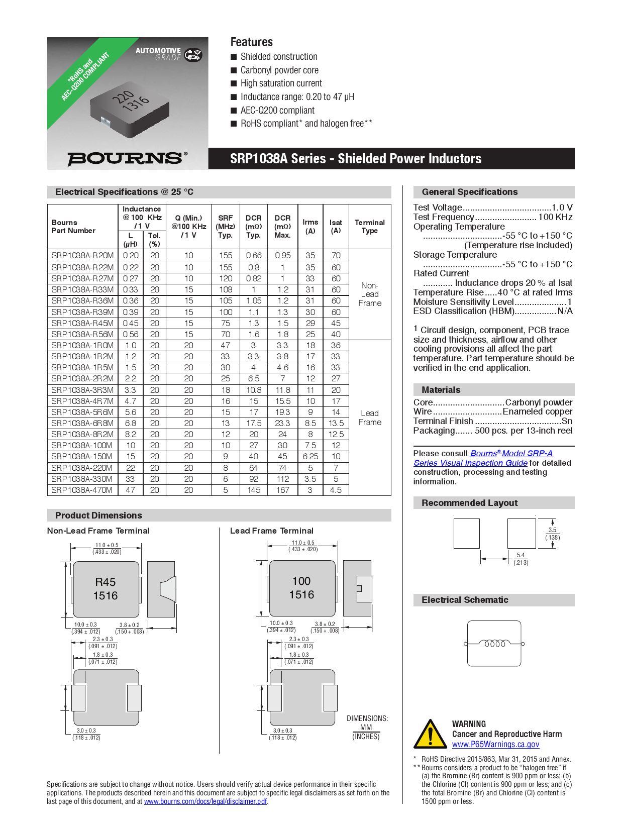 SRP1038A-4R7M_（BOURNS）SRP1038A-4R7M中文资料_价格_PDF手册-立创电子商城