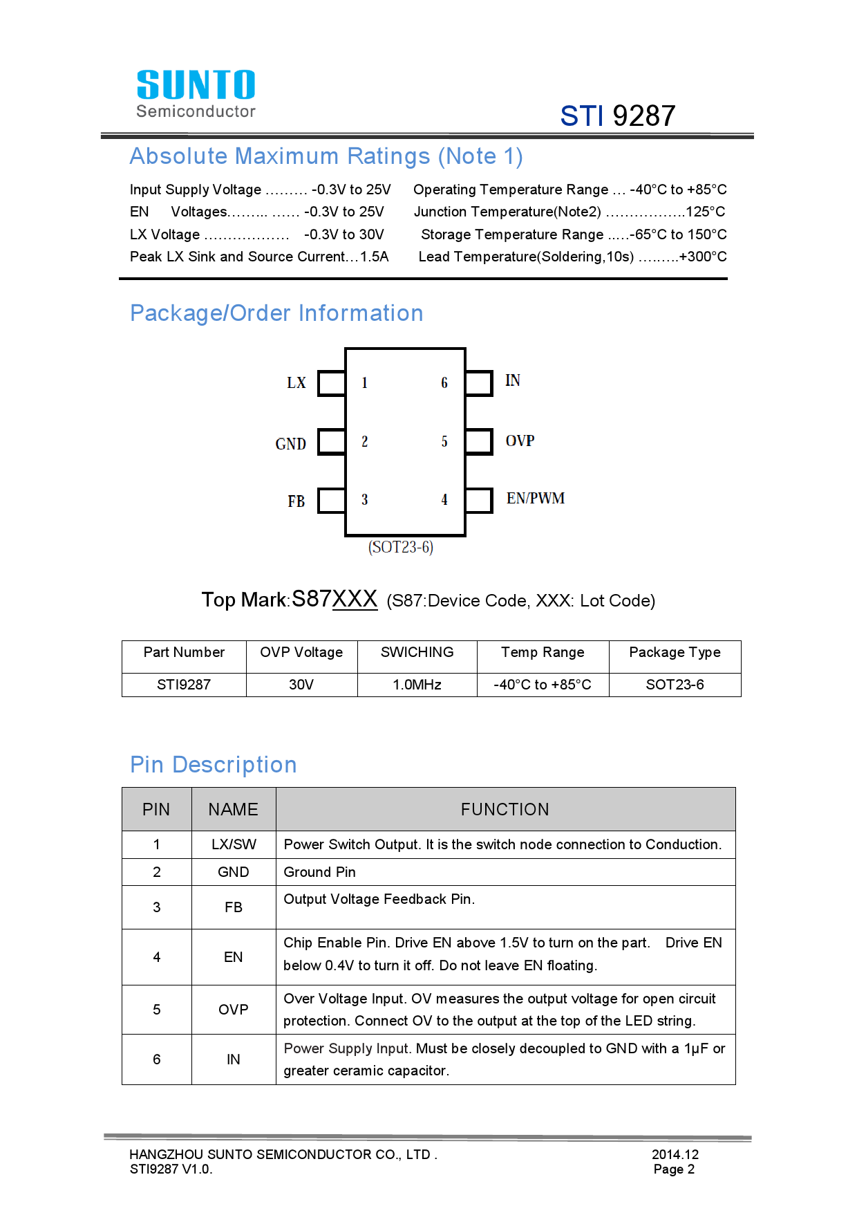 STI9287_（TMI(拓尔微)）STI9287中文资料_价格_PDF手册-立创电子商城
