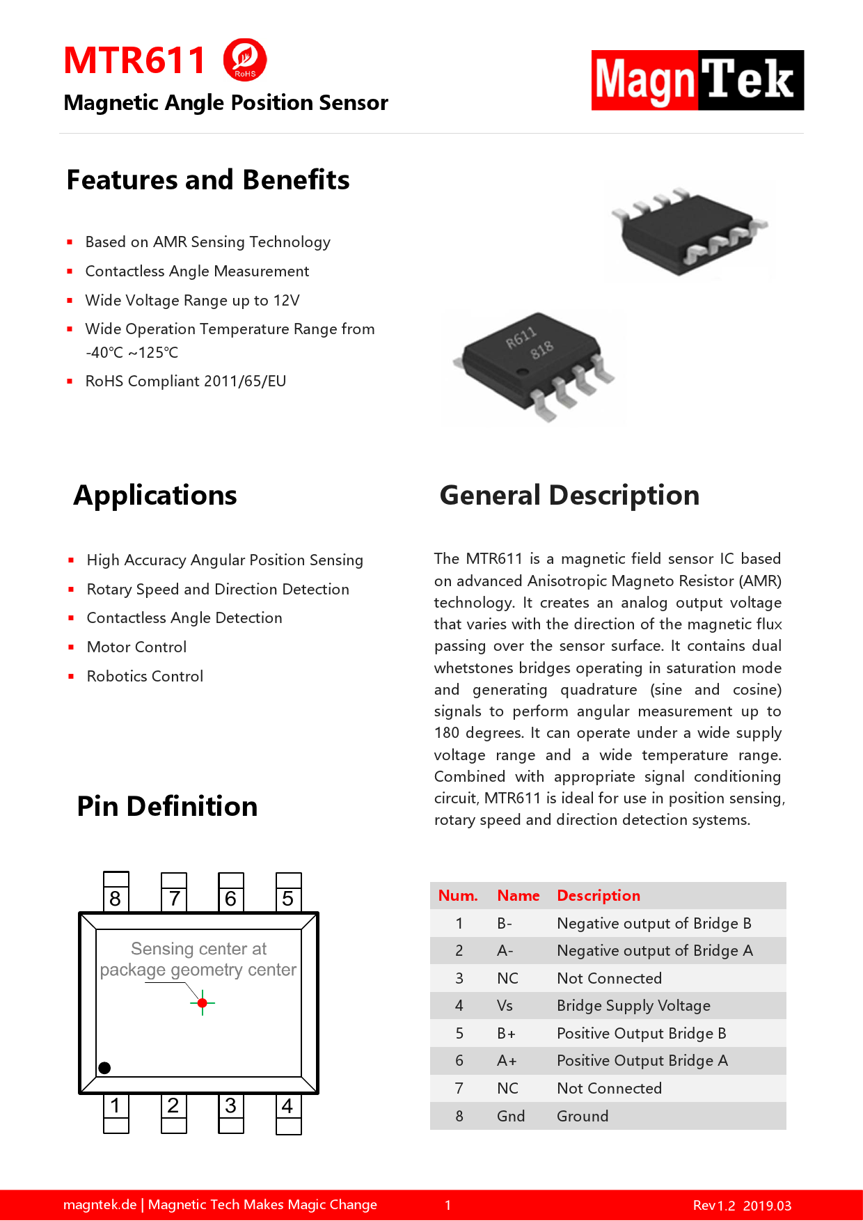 MTR611CT_（MagnTek(麦歌恩)）MTR611CT中文资料_价格_PDF手册-立创电子商城