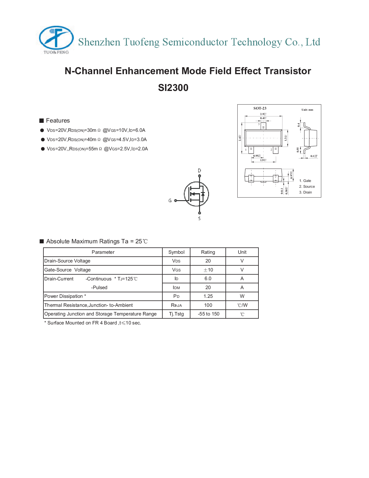 SI2300_（TF(拓锋)）SI2300中文资料_价格_PDF手册-立创电子商城