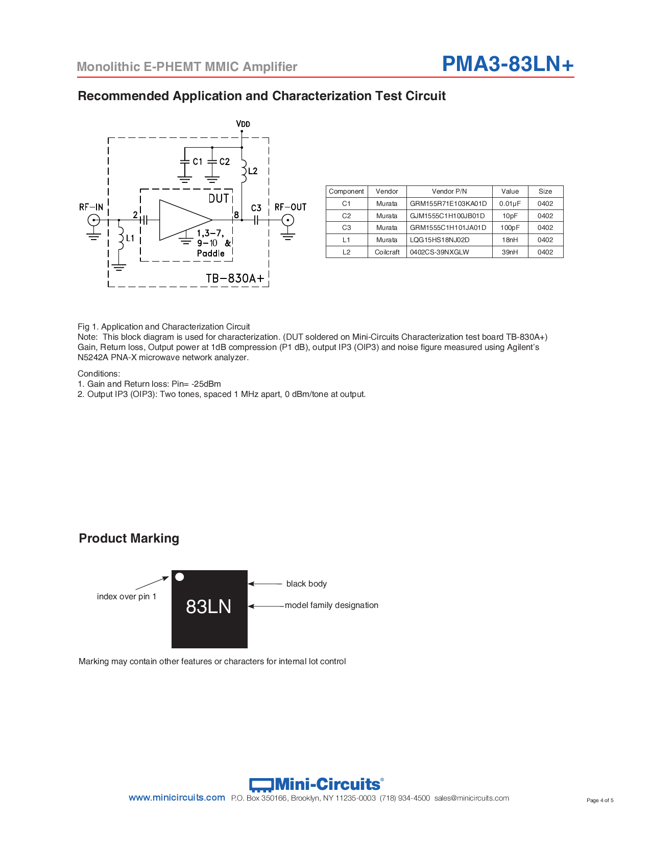 PMA3-83LN+_（Mini-Circuits）PMA3-83LN+中文资料_价格_PDF手册-立创电子商城