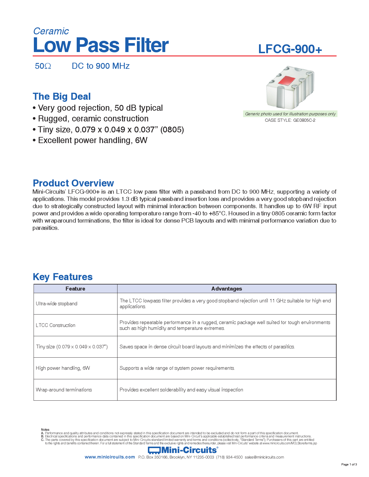 LFCG-900+_（Mini-Circuits）LFCG-900+中文资料_价格_PDF手册-立创电子商城