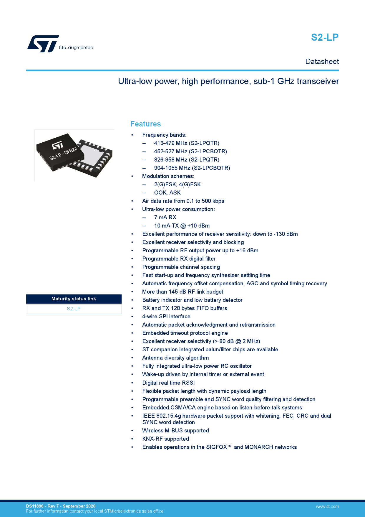 S2-LPQTR_（ST(意法半导体)）S2-LPQTR中文资料_价格_PDF手册-立创电子商城