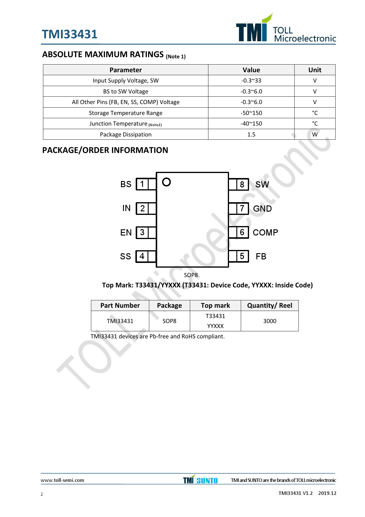 TMI33431_（TMI(拓尔微)）TMI33431中文资料_价格_PDF手册-立创电子商城