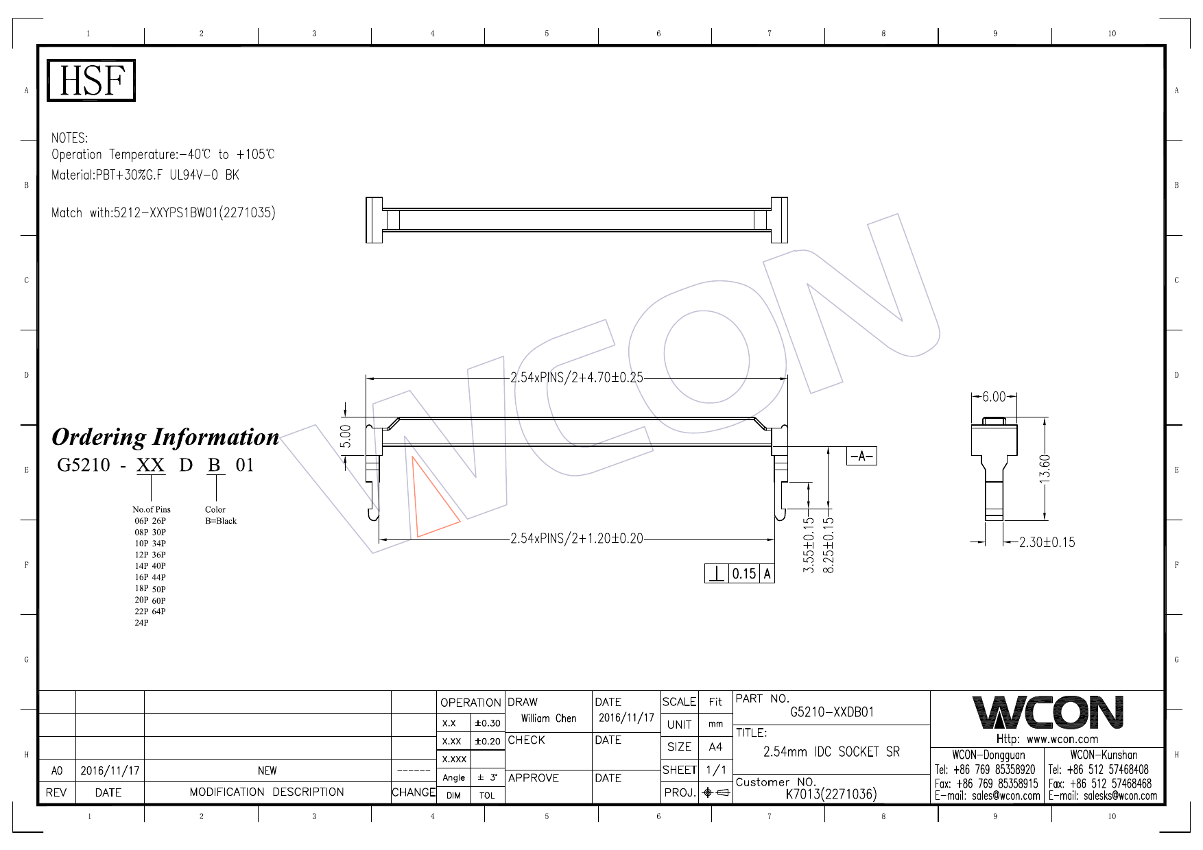 G5210-40DB01_（Wcon(维峰电子)）G5210-40DB01中文资料_价格_PDF手册-立创电子商城