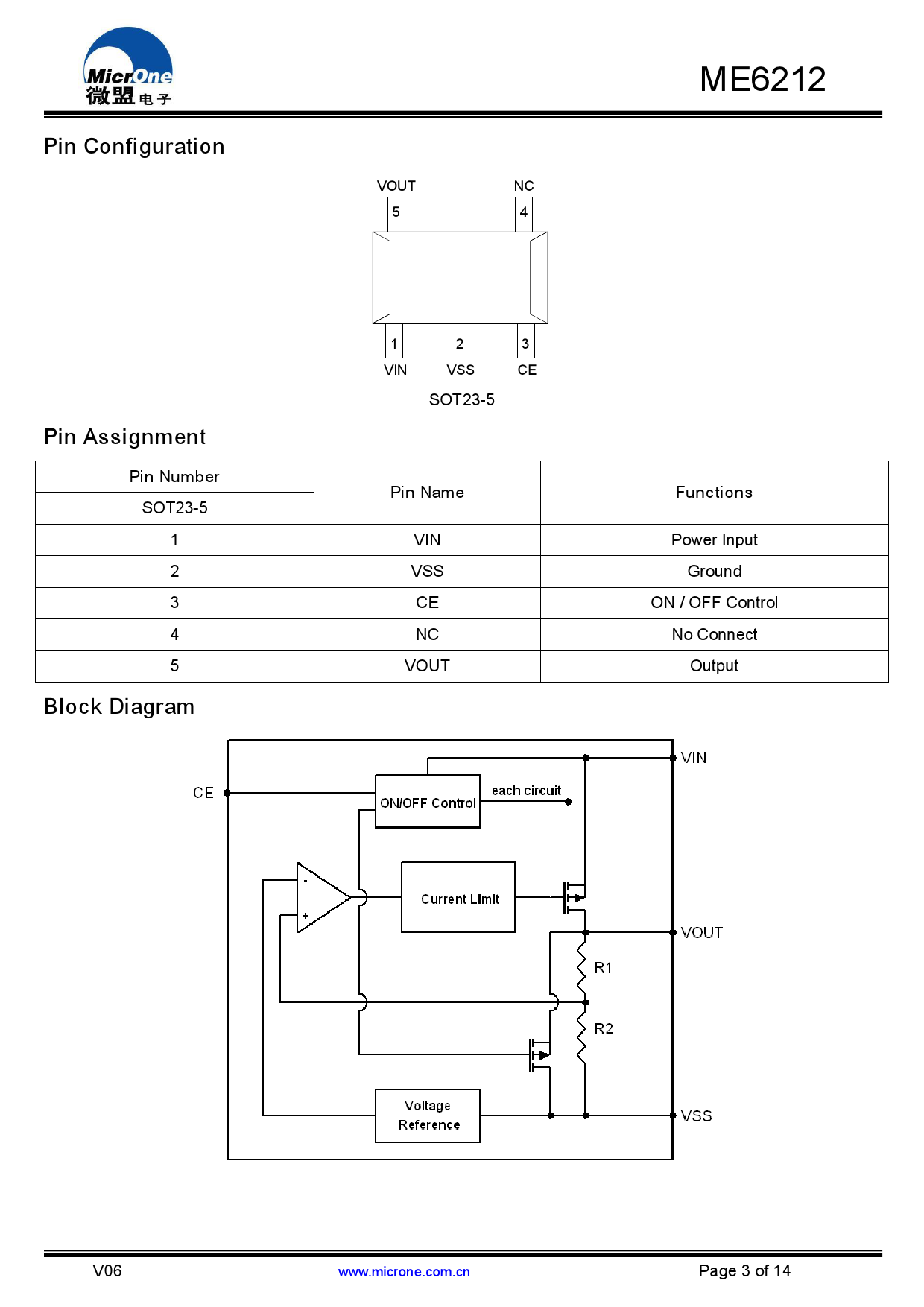 ME6212C12M5G_（MICRONE(南京微盟)）ME6212C12M5G中文资料_价格_PDF手册-立创电子商城