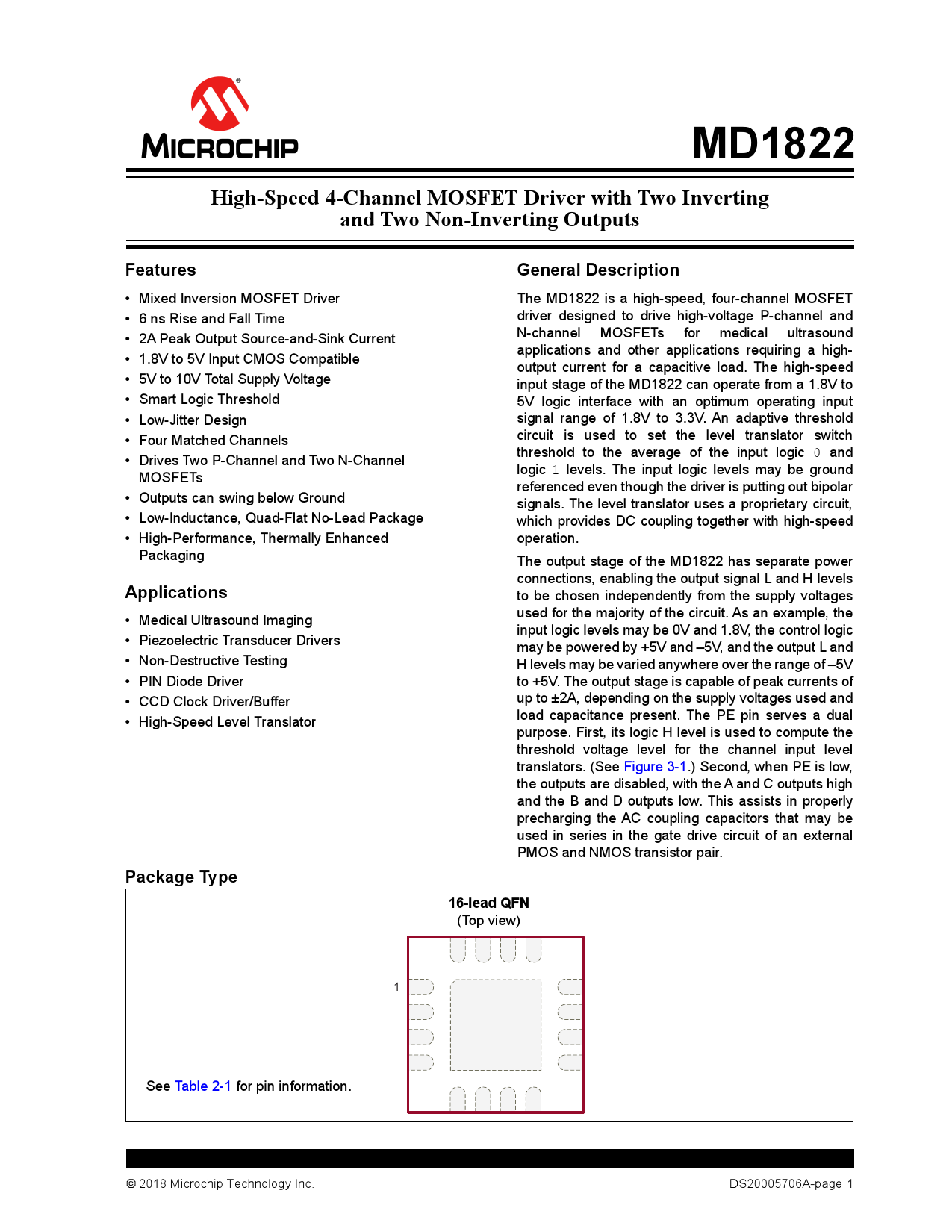 MD1822K6-G_（MICROCHIP(美国微芯)）MD1822K6-G中文资料_价格_PDF手册-立创电子商城