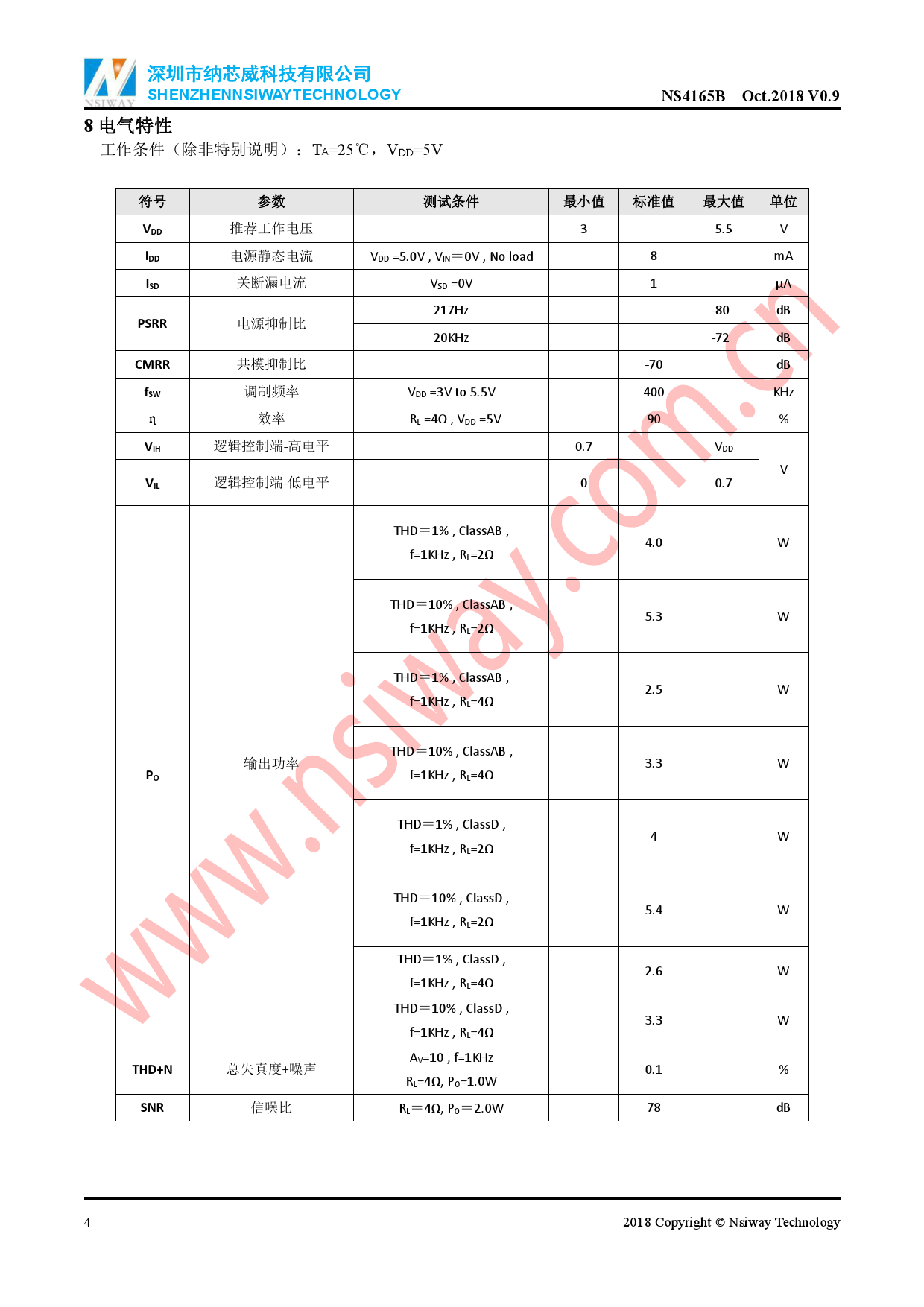 NS4165B_（Nsiway(纳芯威)）NS4165B中文资料_价格_PDF手册-立创电子商城