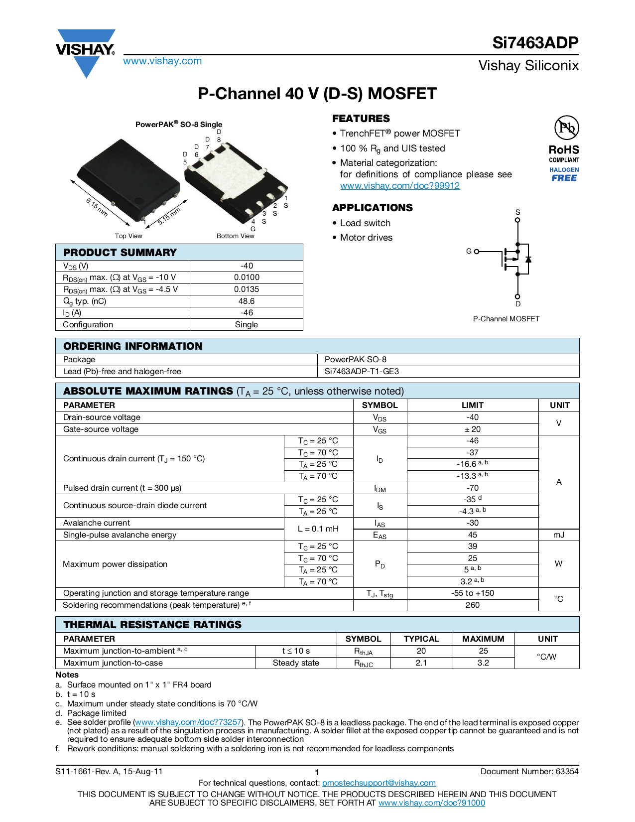 SI7463ADP-T1-GE3_（VISHAY(威世)）SI7463ADP-T1-GE3中文资料_价格_PDF手册-立创电子商城