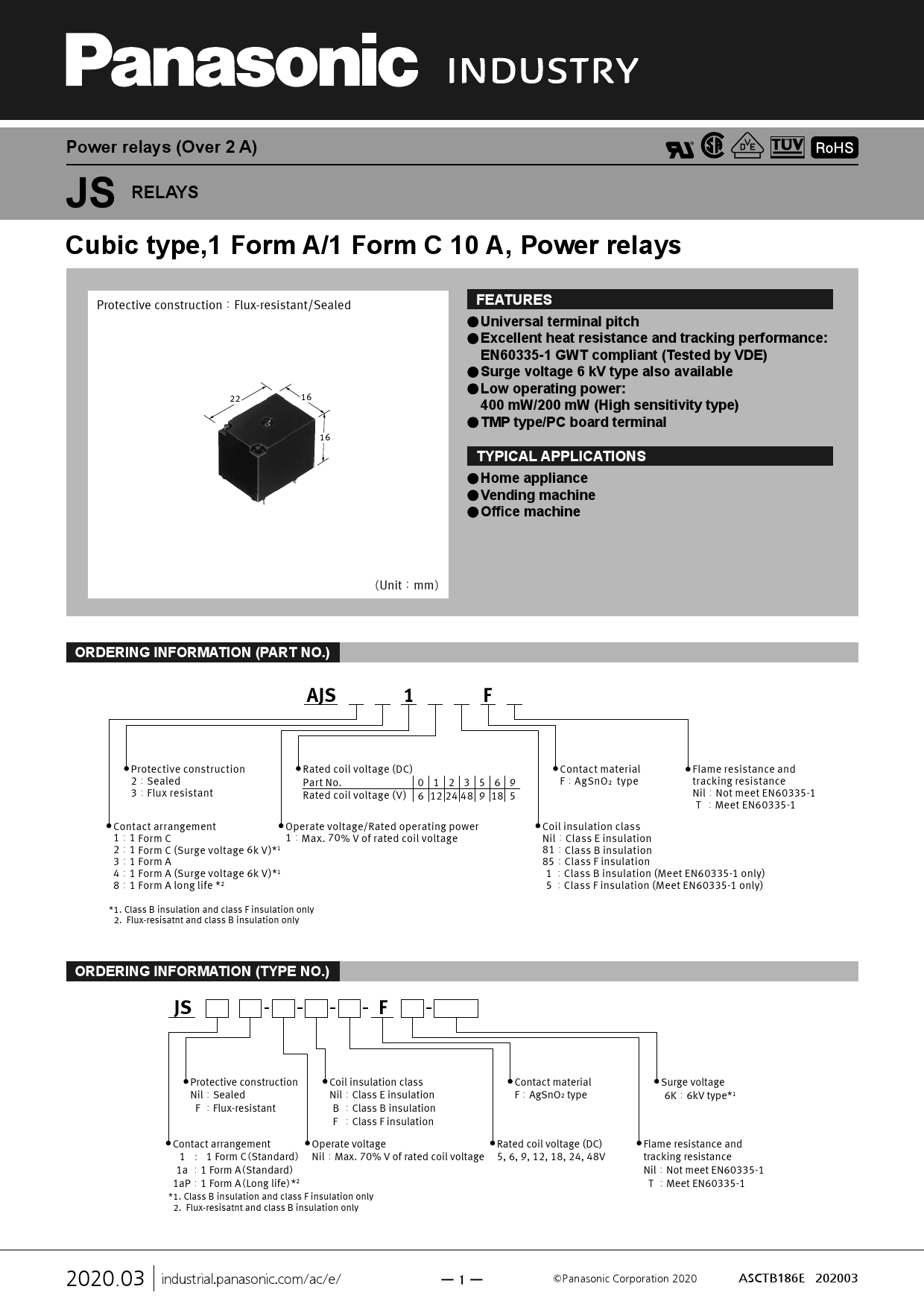 JS1-12V-F_（PANASONIC(松下)）JS1-12V-F中文资料_价格_PDF手册-立创电子商城