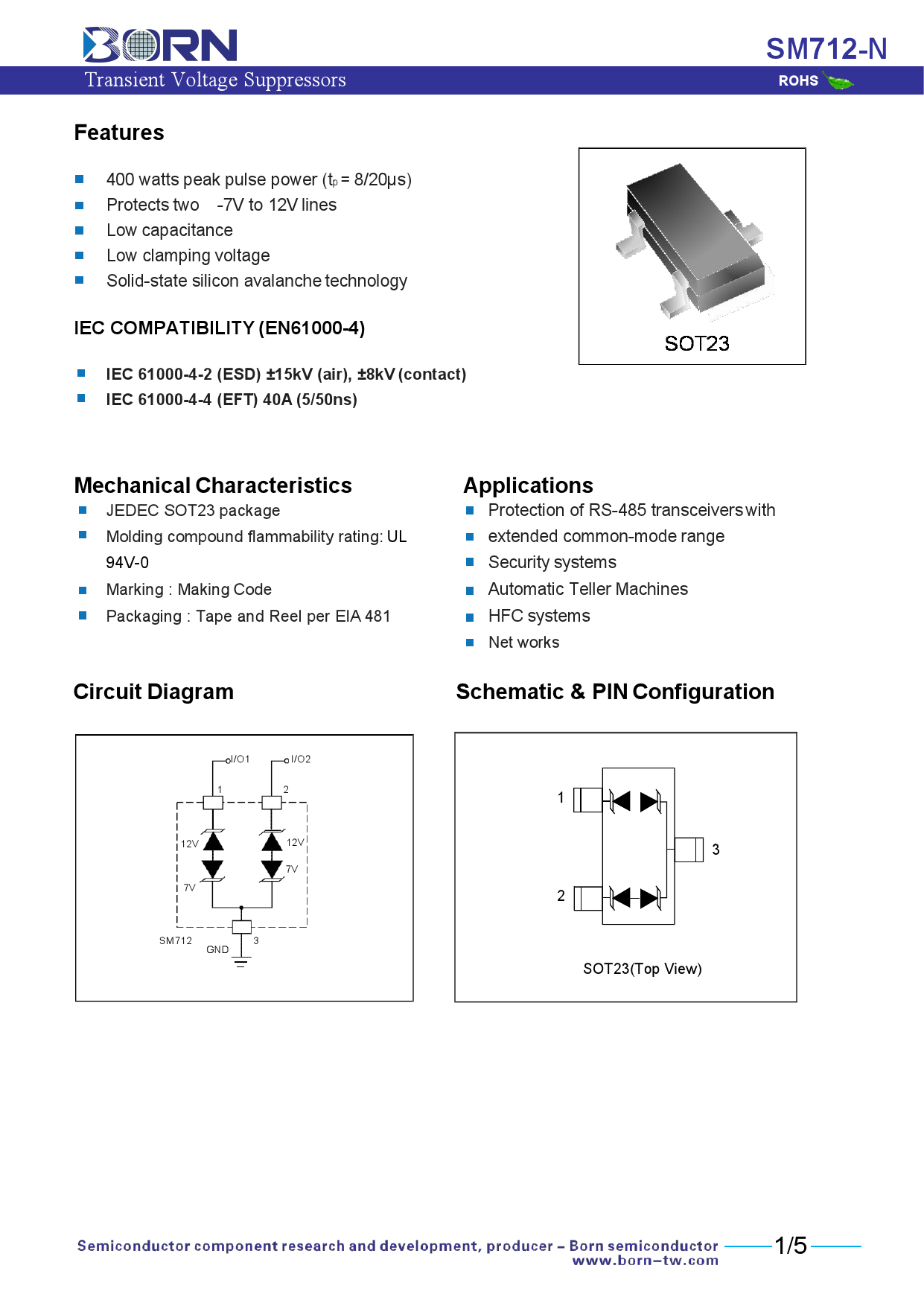 SM712-N_（BORN伯恩半导体）SM712-N中文资料_价格_PDF手册-立创电子商城