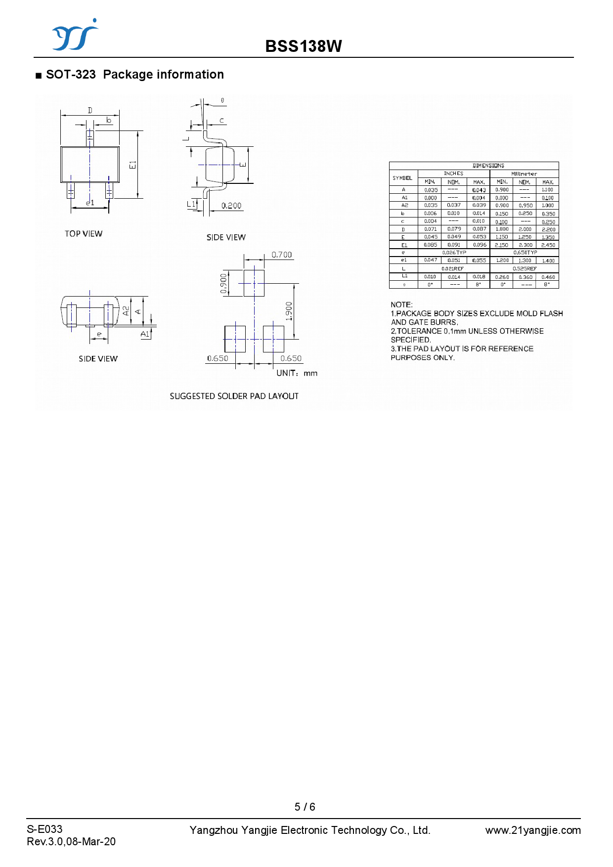 BSS138W_（YANGJIE(扬杰)）BSS138W中文资料_价格_PDF手册-立创电子商城